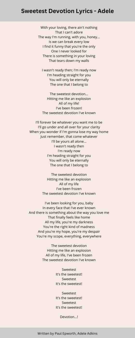 Sweetest Devotion Lyrics Adele